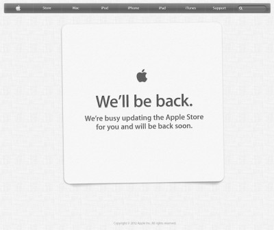 Apple actualiza el banner de la Apple Store cuando cierra