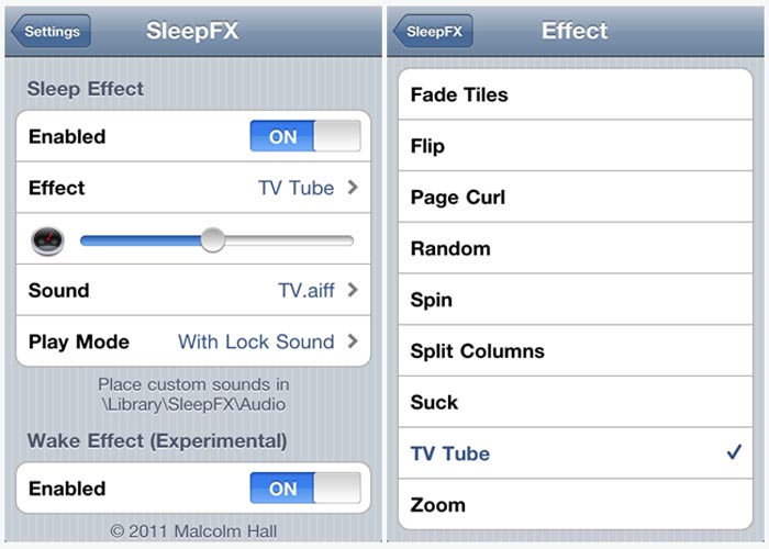 Tuneando iOS: efectos nuevos en nuestro escritorio con SleepFX