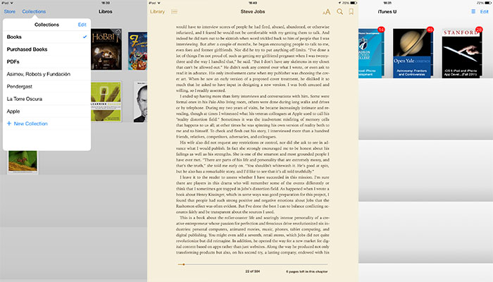 iBooks y iTunes U se adaptan a iOS 7