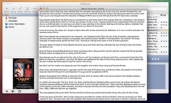 Análisis de DVDpedia, catalogador de películas para Mac