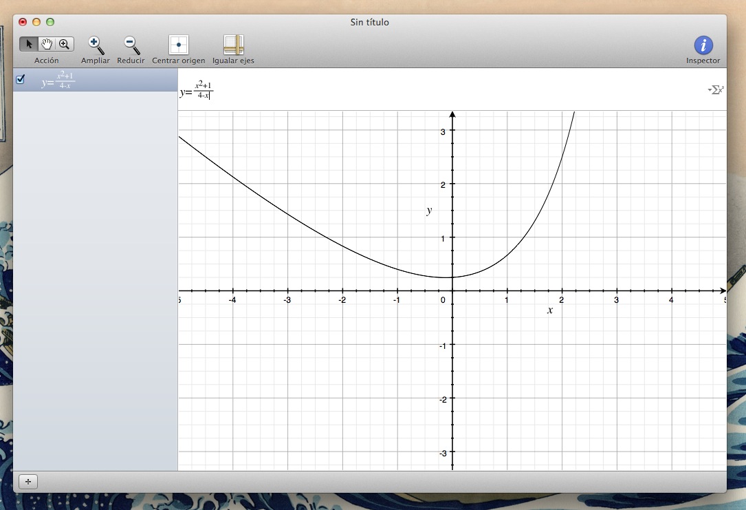 Como representar funciones en Mac con Grapher