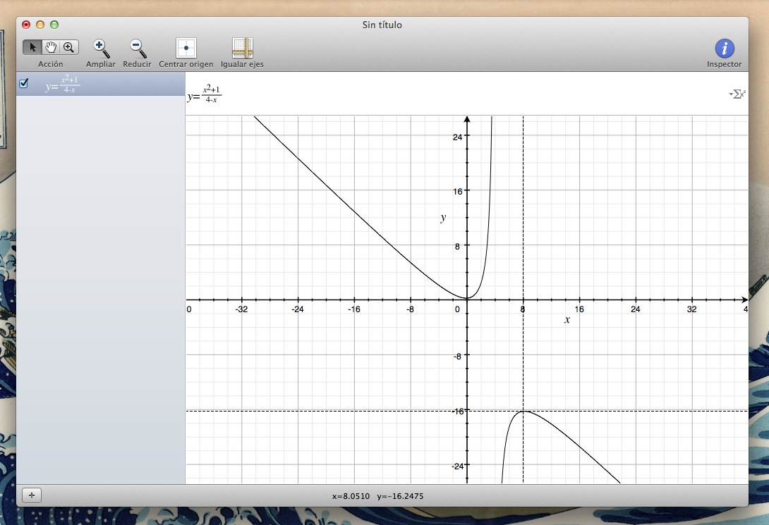 Como representar funciones en Mac con Grapher